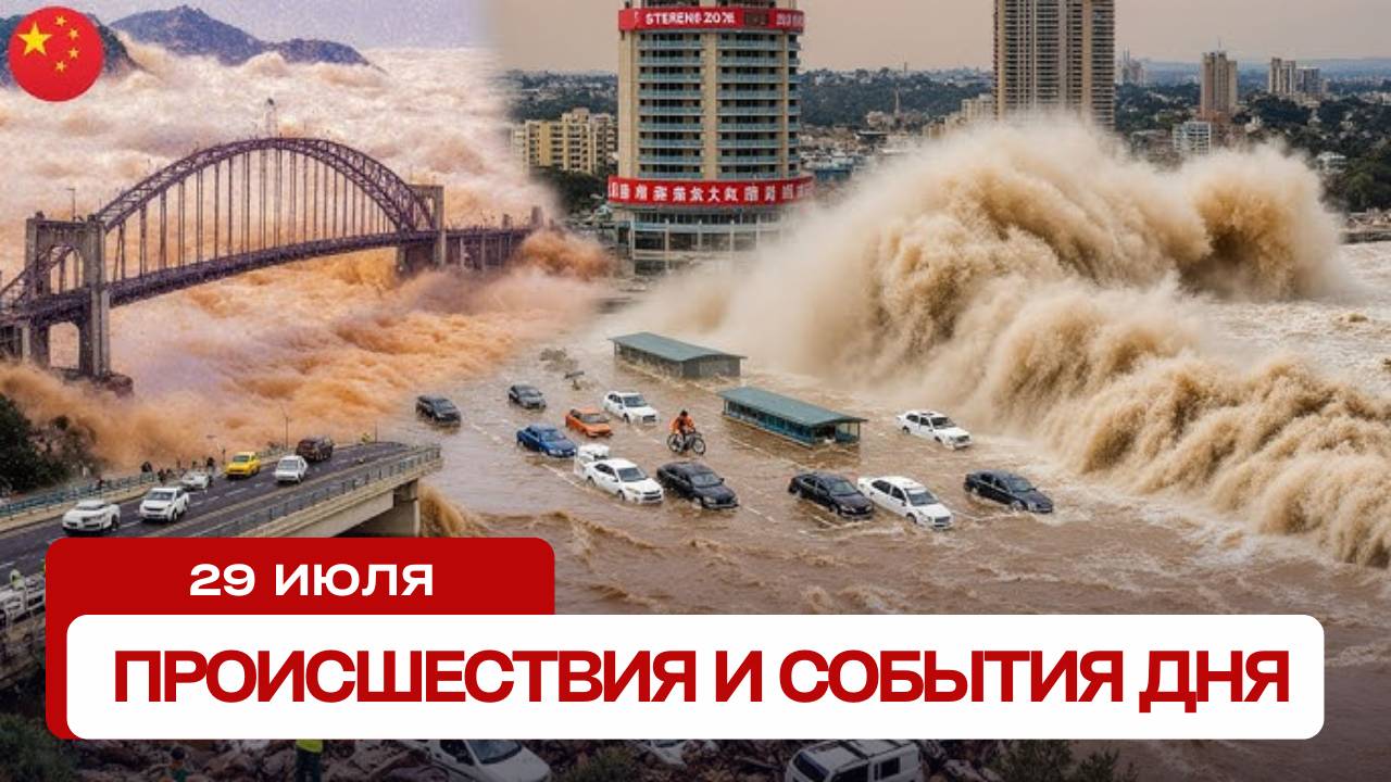 Катаклизмы за день 29.07.2025. Новости сегодня, ЧП, события дня!
