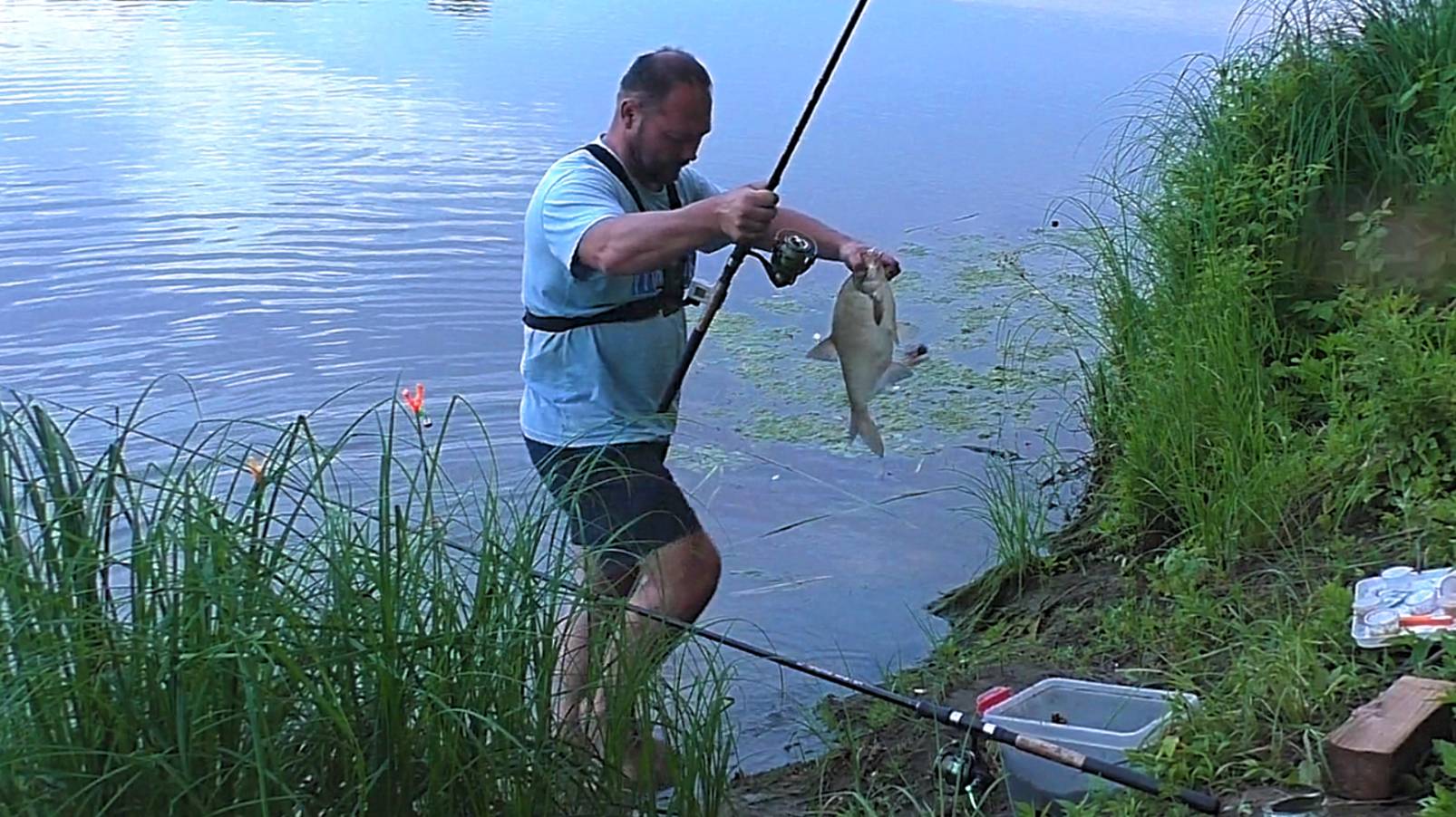 Ловля ЛЕЩА на яме с берега! Рыбалка на донки в июле! Рыбалка на Оке!