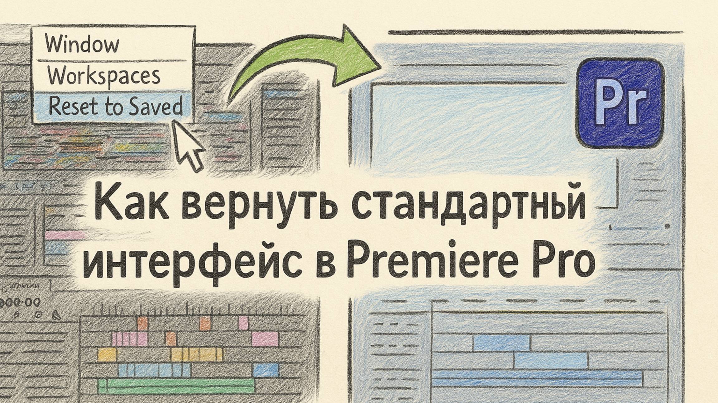 Как сбросить или восстановить стандартный интерфейс Adobe Premiere Pro