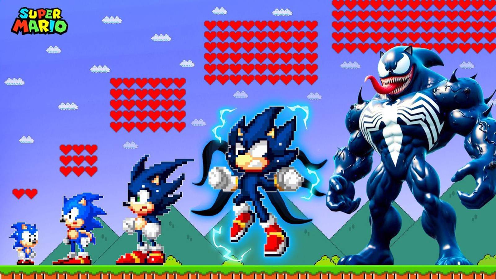 КАЖДОЕ СЕРДЦЕ ПРЕВРАЩАЕТ СОНИКА В ТЕМНОГО ЗАЩИТНИКА! 🌑⚡ [МАРИО В ШОКЕ!]