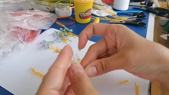 Как сделать кукле недорогой и красивый букет колосьев пшеницы?