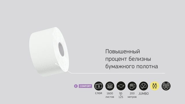 T203 Туалетная бумага в средних рулонах Veiro Comfort, 2сл, белая, 12 х 200м