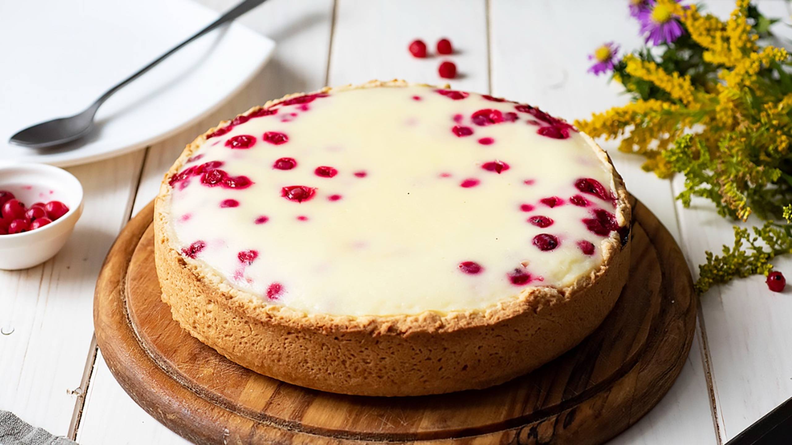 🥧 Восхитительный ТАРТ с красной смородиной и сметанной заливкой