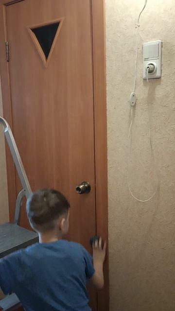 Костик протерает  двери video_20250728_123044