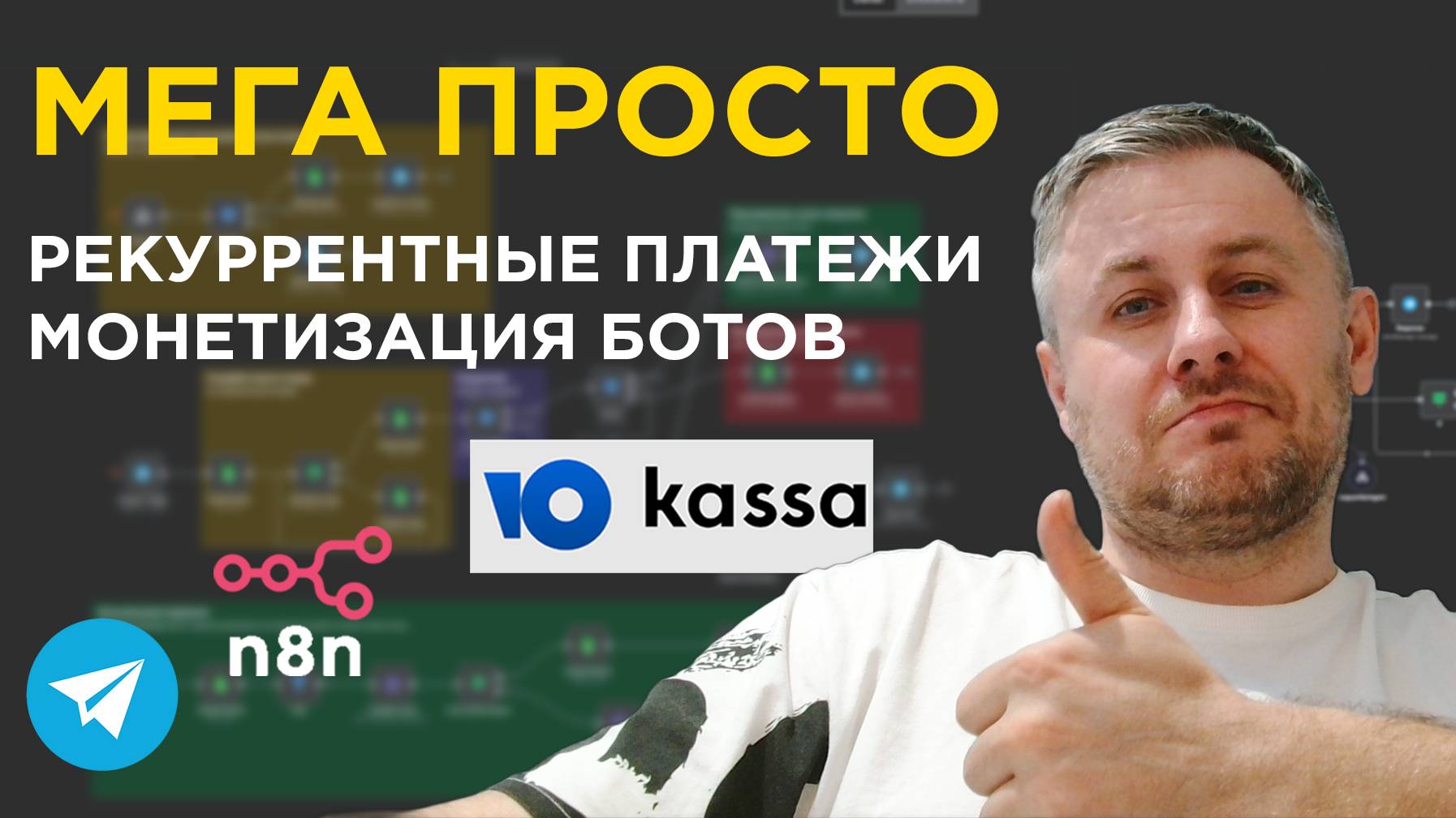 ТЕЛЕГРАМ БОТ С ОПЛАТОЙ ЧЕРЕЗ ЮКАССА Регулярное списание подписки через N8N за 10 минут