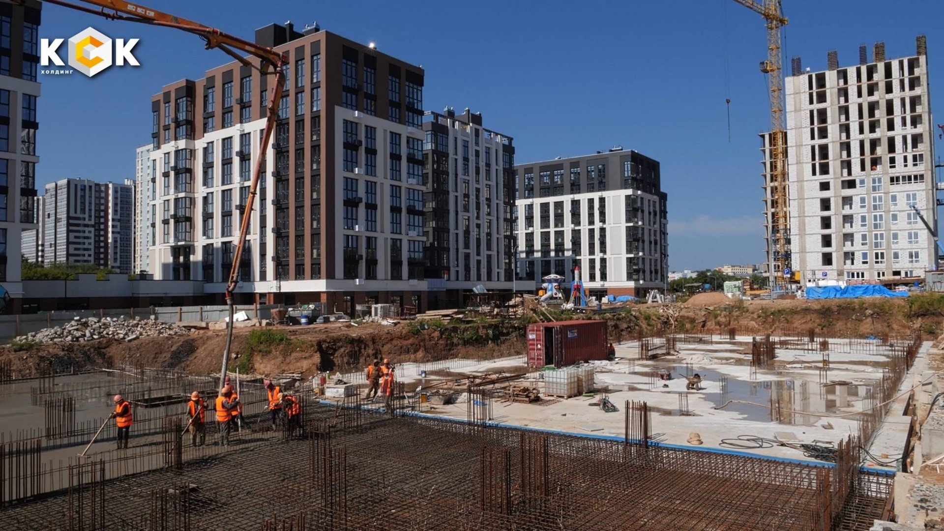 Заливка фундамента литера «Береговой» в микрорайоне «Звездный»