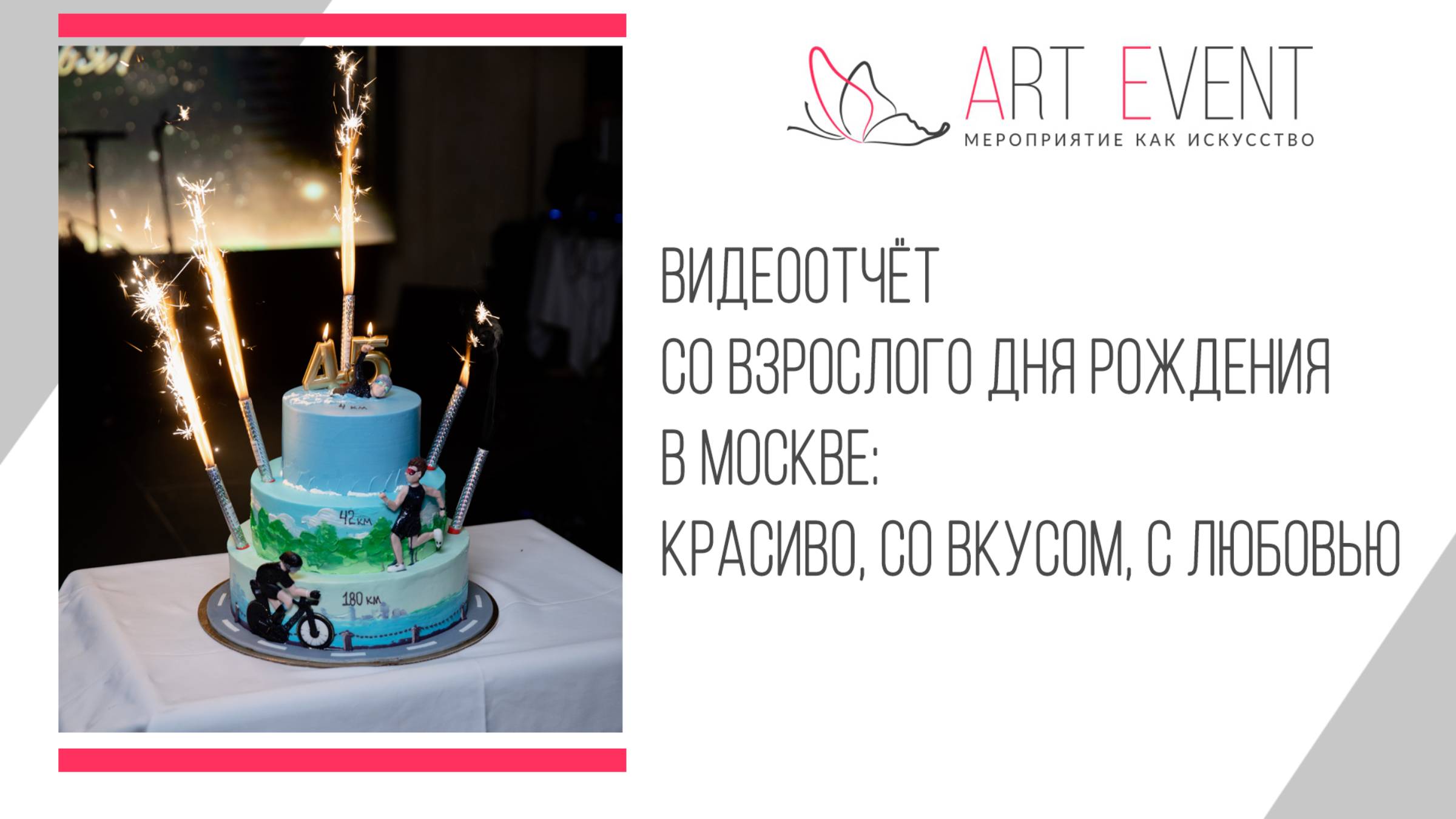 Видеоотчёт со взрослого дня рождения в Москве: красиво, со вкусом, с любовью