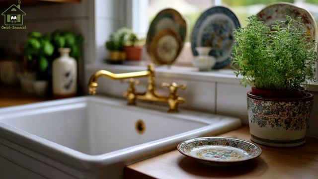 Интерьер кухни с осенними нотками в стиле кантри фото идеи  (3)