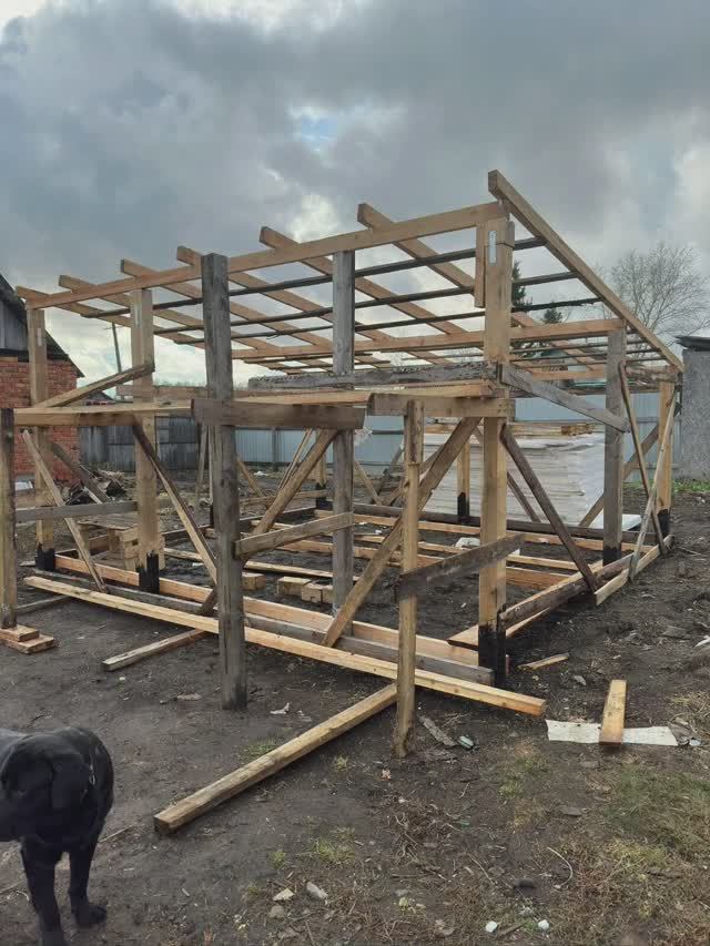 Строим гараж .Часть 2. Деревня.