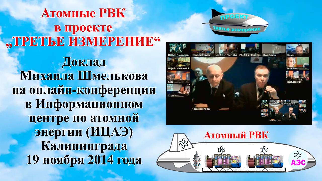 Доклад Михаила Шмелькова по теме Атомные РВК в проекте “ТРЕТЬЕ ИЗМЕРЕНИЕ”. (00:12:33)