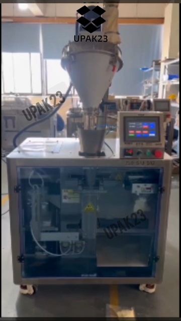 Автомат с шнековой подачей фасовки комкующихся и пылящих веществ в готовые пакеты дой-пак