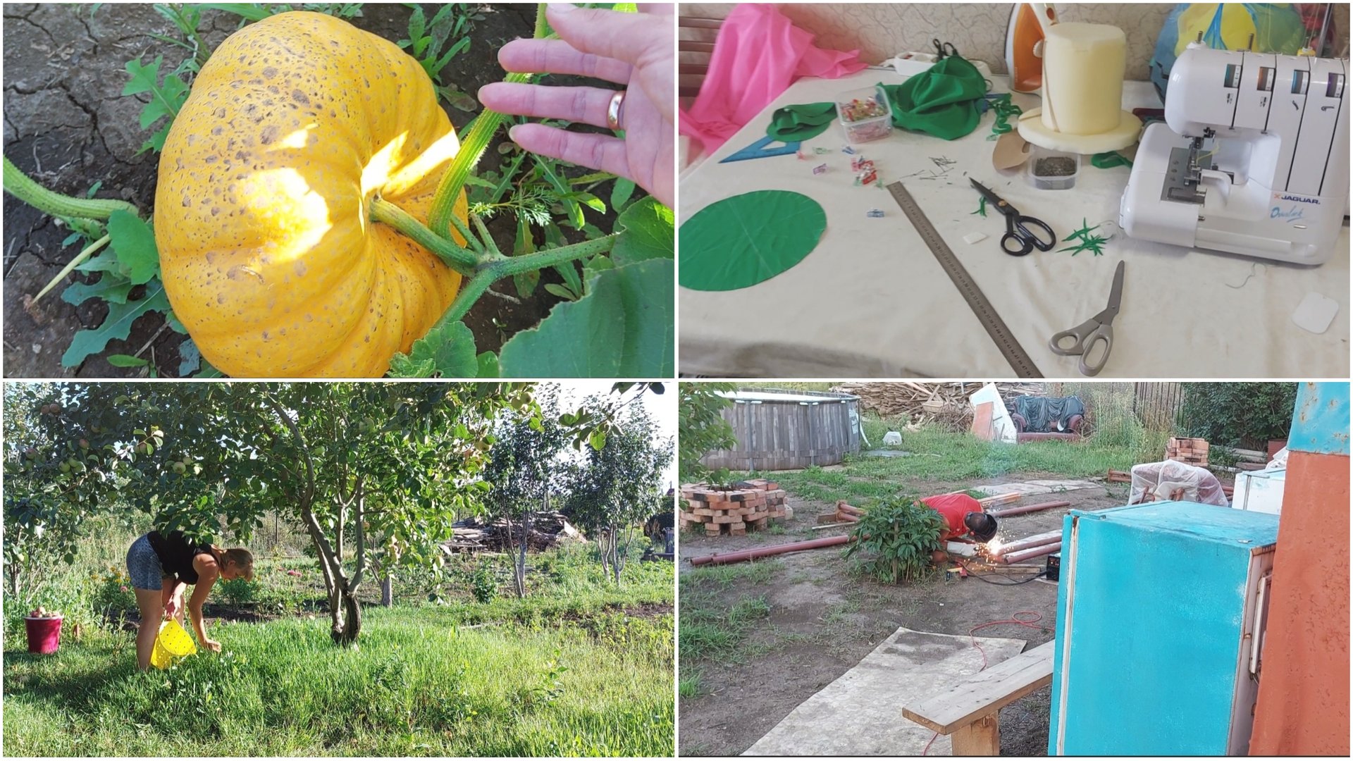 СОБИРАЮ УРОЖАЙ НА ДАЧЕ 🏡 ЧТО ЗА ОГУРЦЫ И ТЫКВЫ // ПРОДОЛЖАЕМ ДЕЛАТЬ БЕСЕДКУ 🔥 // Дошила заказ