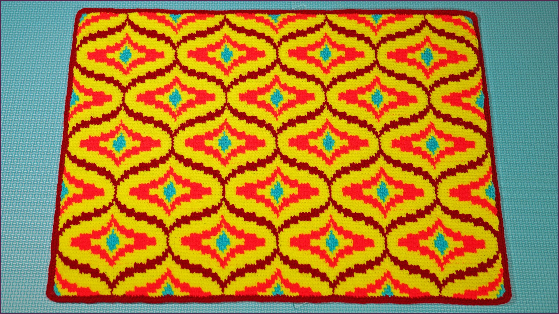 Коврик Барджелло тунисским крючком. Часть 3.