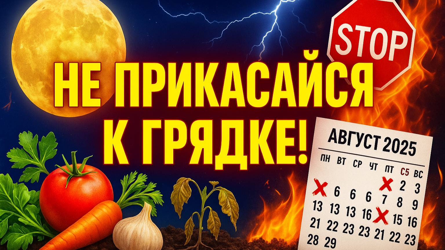 🌕 Лунный посевной календарь АВГУСТ 2025 — когда сажать, собирать и что делать нельзя!