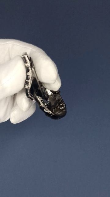 Украшение клипса, со стразами, темно-серая, 9см. Артикул: 00149