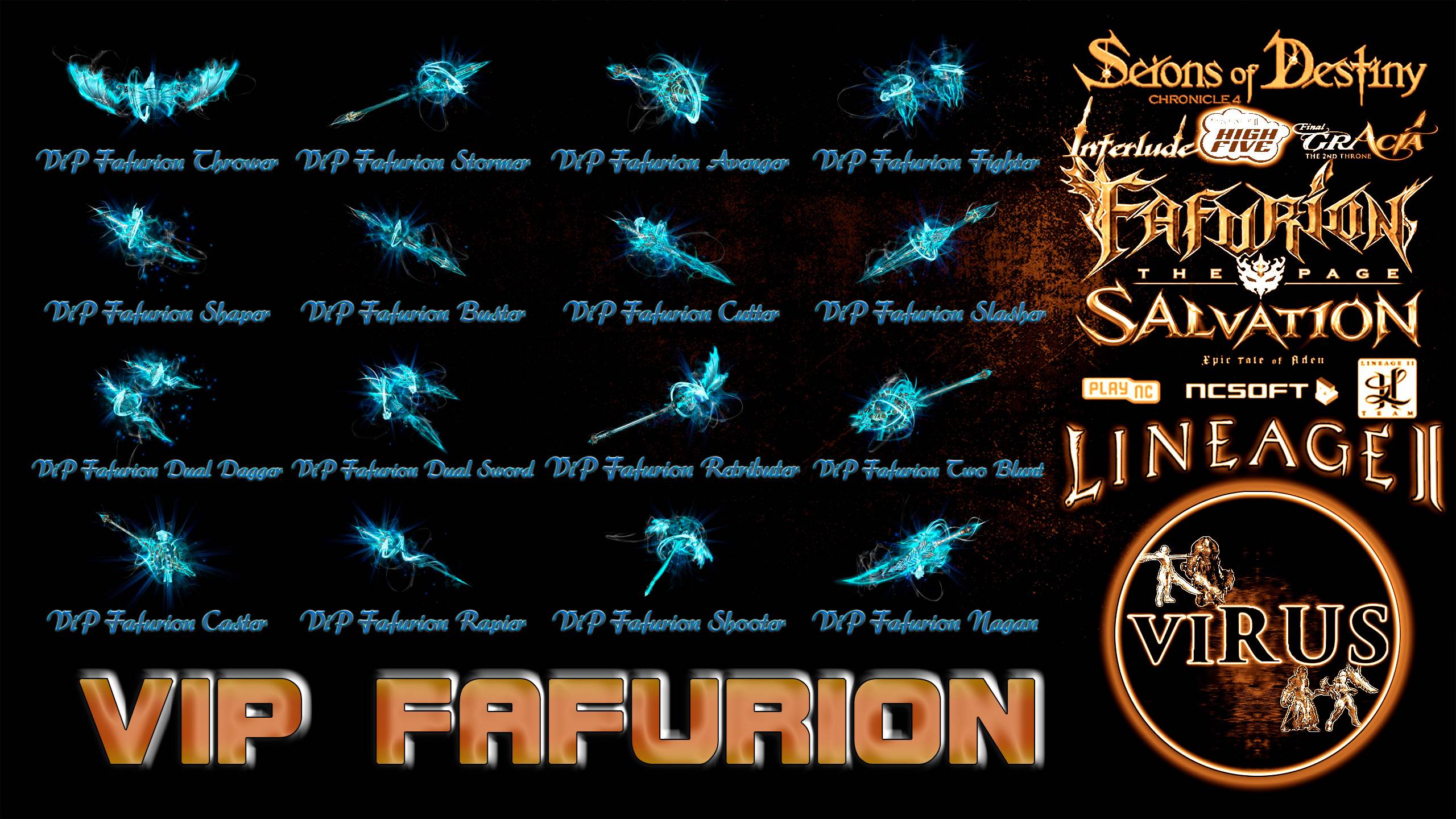 Full Set of VIP Fafurion Weapons. LINEAGE II. Any Chronicles ◄√i®uS►