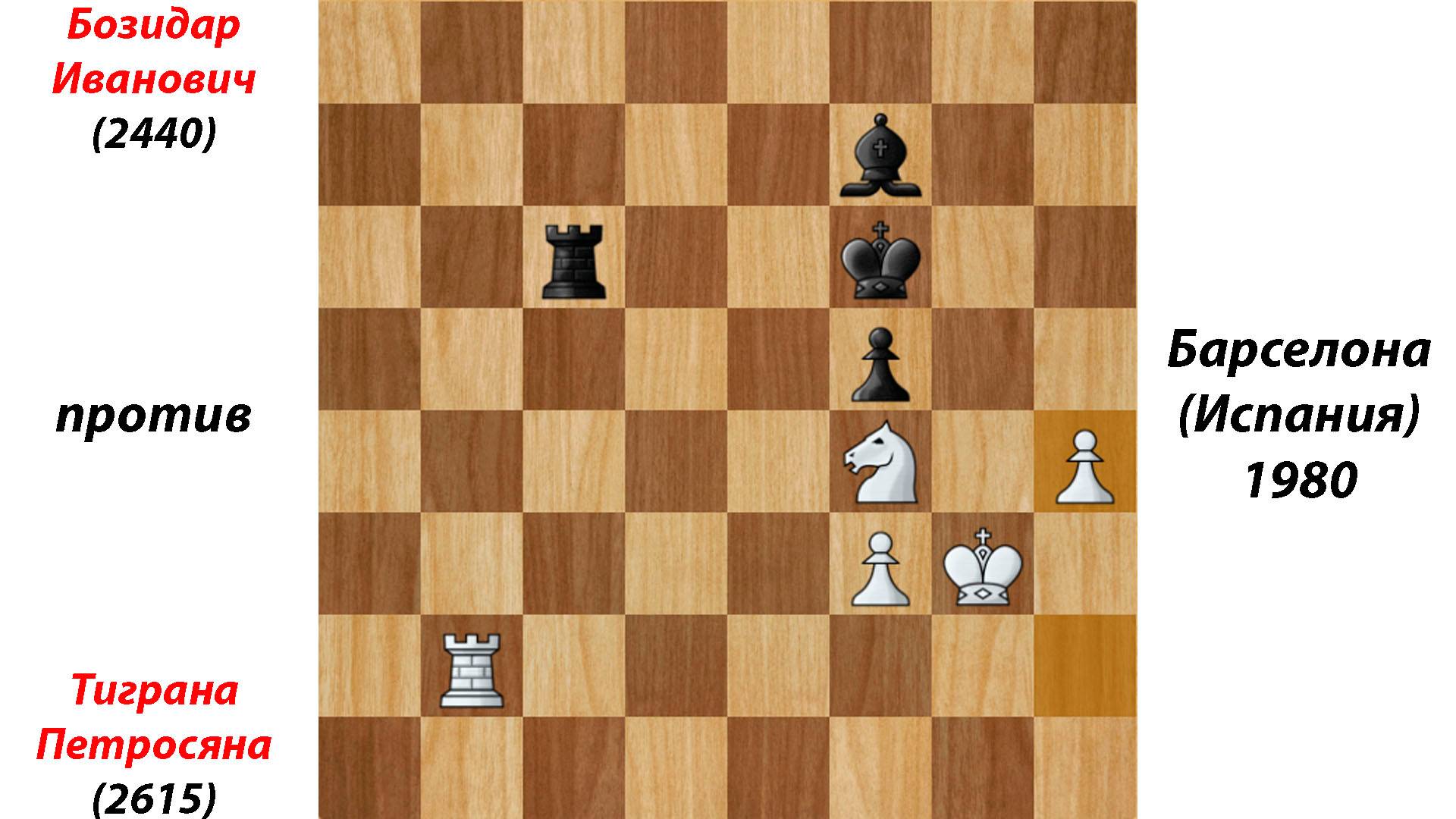 Бозидар Иванович против Тиграна Петросяна. Барселона (Испания), 1980.