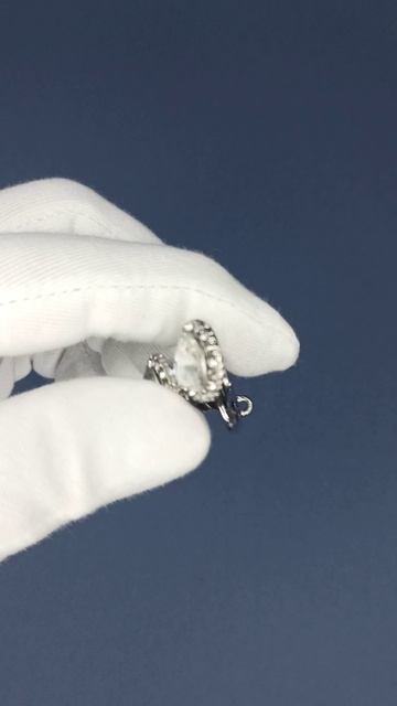 Украшение клипса, со стразами, серая, 9см. Артикул: 03763