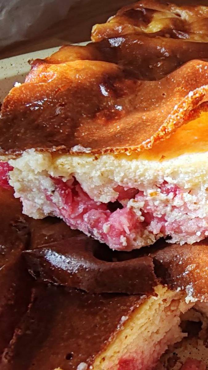 Летнее творожное суфле с красной смородиной #машатафье