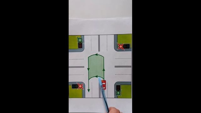 Разворот на перекрестке  одно пересечение 4 полосы