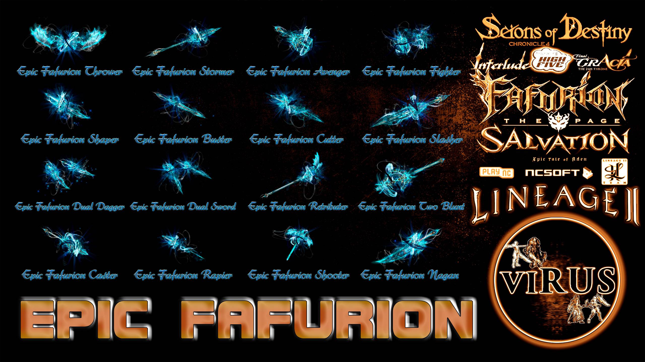 Full Set of Epic Fafurion Weapons. LINEAGE II. Any Chronicles ◄√i®uS►