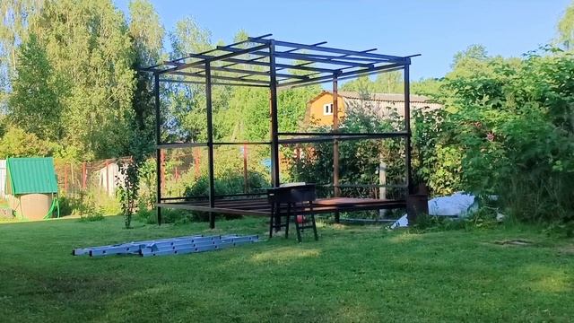 Беседка своими руками. 6 день стройки.