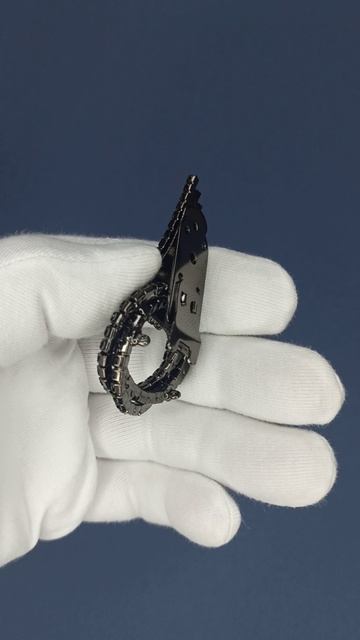 Украшение клипса, плетеная, черная, 7.5см. Артикул: 02416