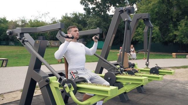 Power-1801.1 Уличный тренажер жим вверх с переменной нагрузкой ZAVODSPORTA