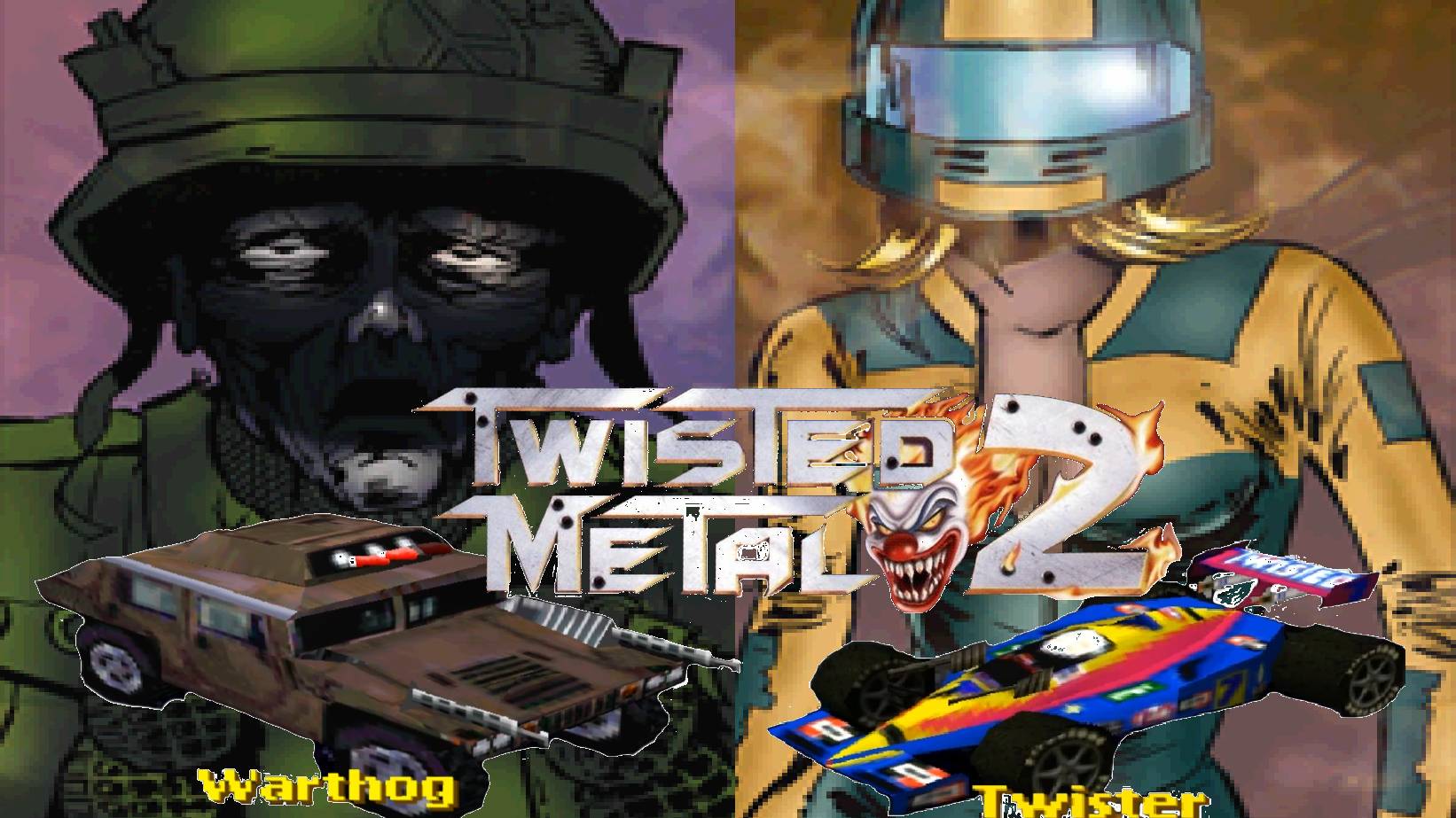 Twisted Metal 2 (PS1) Two Players Co-op Tournament: Warthog & Twister