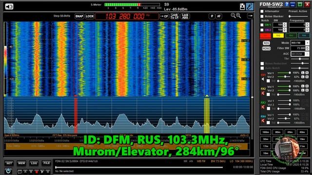 10.07.2025 03:15UTC, [tropo], DFM, Муром, 103.3МГц, 284км