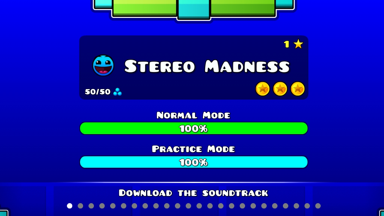 Geometry Dash - Level 1: Stereo Madness (All Coins)