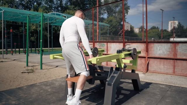 Power-1806 Уличный тренажер трицепс-машина (имитация отжиманий) с переменной нагрузкой ZAVODSPORTA