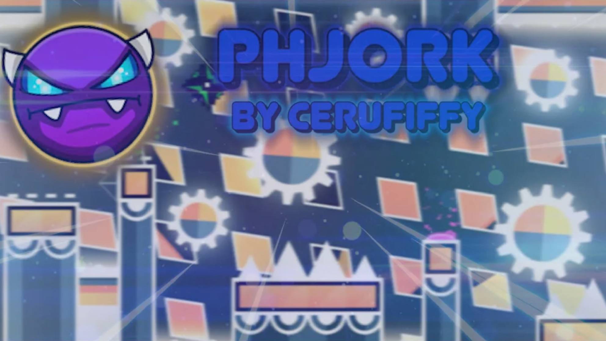 Phjork на 3 монеты by Cerafiffi, Geometry Dash demon level