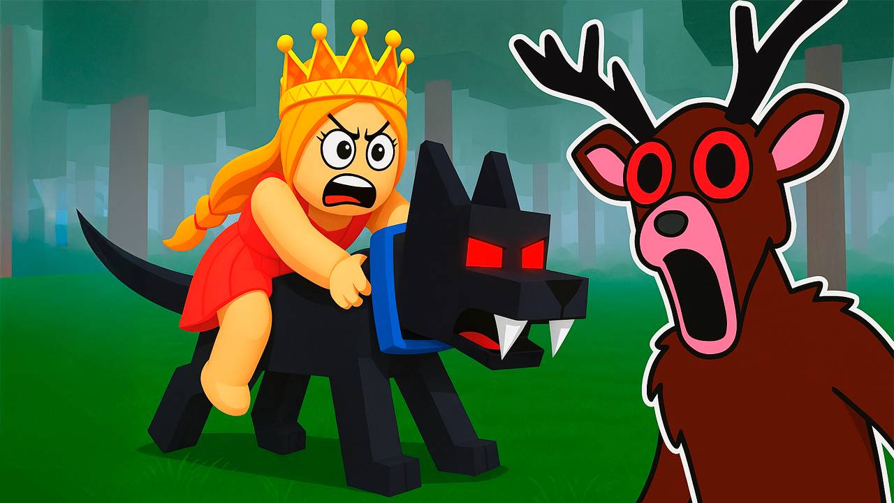 Волки напали на всех сразу 😱 Олень в шоке 😮 99 ночей в лесу роблокс