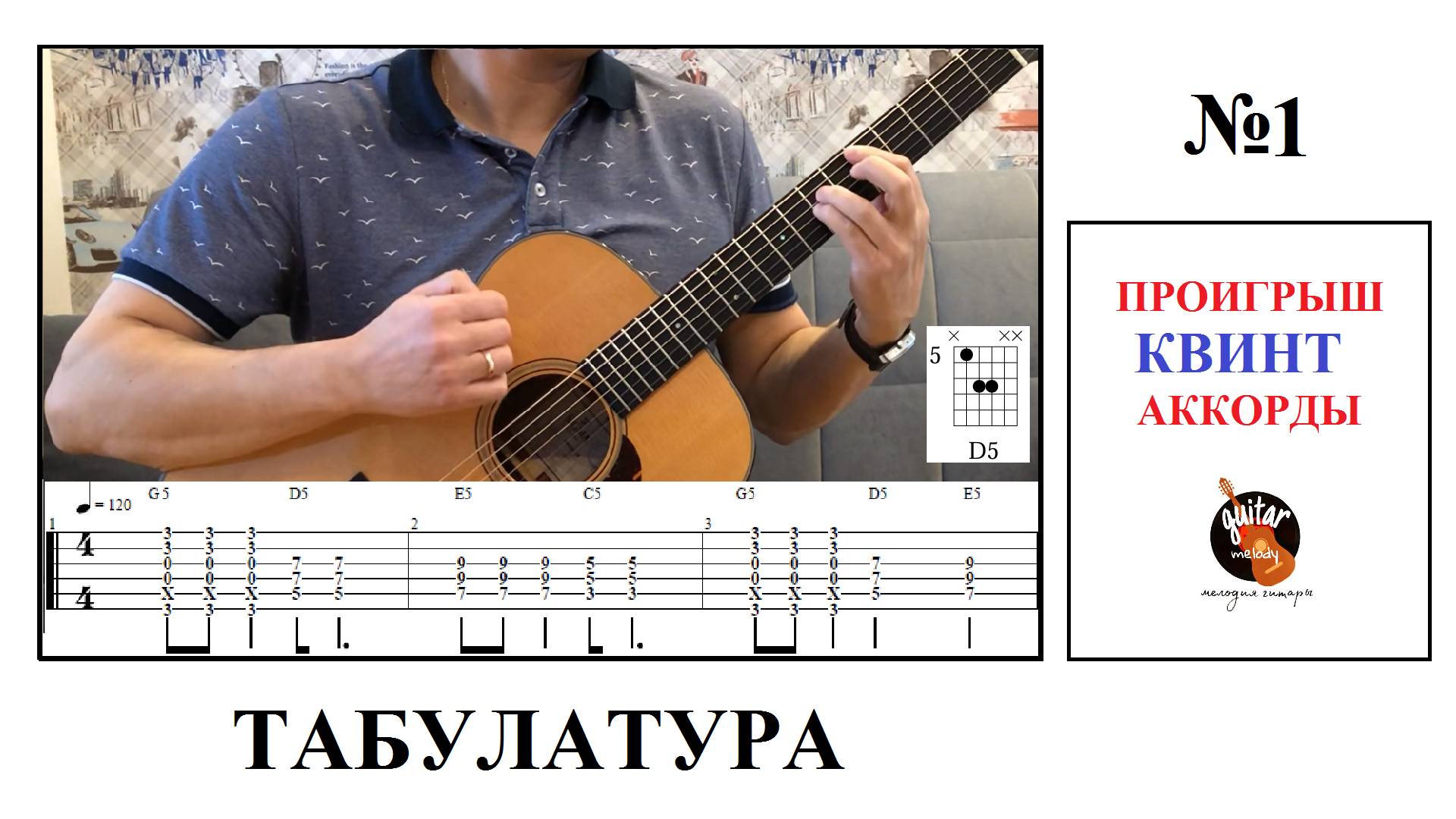 КРАСИВЫЙ ПРОИГРЫШ / ГИТАРА / КВИНТ АККОРДЫ / ТАБЫ