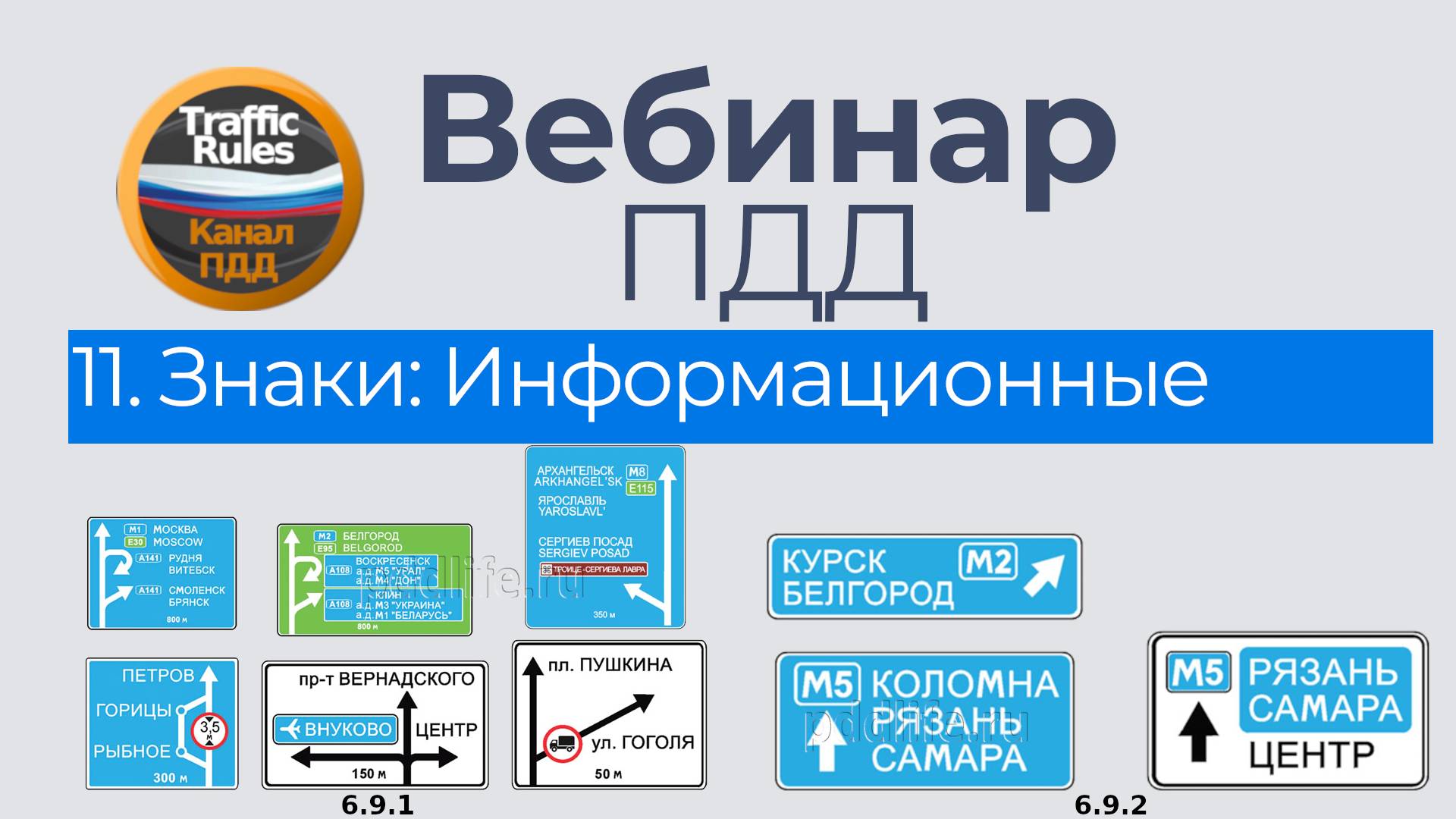 Полный курс пдд 2025 Вебинар 11 - Информационные знаки