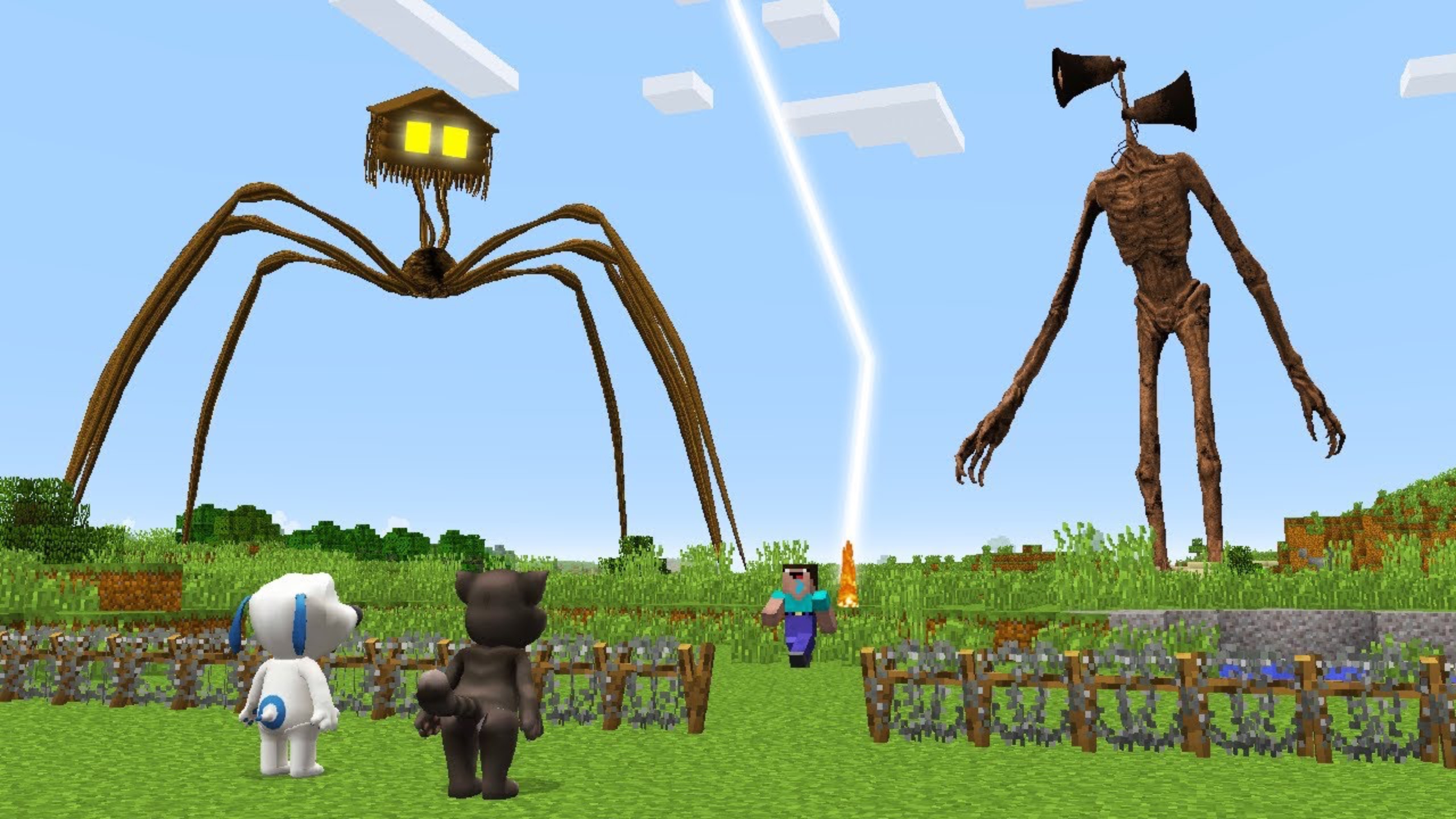 МАЙНКРАФТ НУБИК ВЫЖИВАНИЕ ОТ СИРЕНОГОЛОВЫЙ И ХАУСХЕД В MINECRAFT