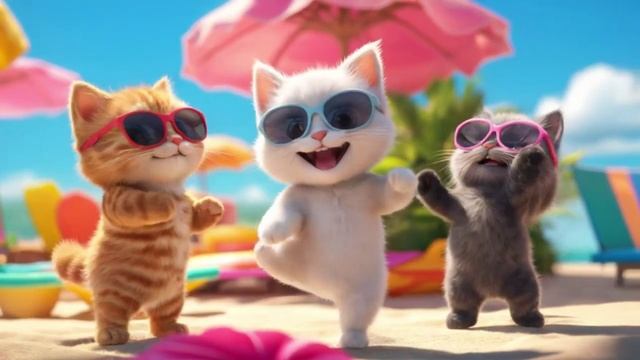 коты на пляже