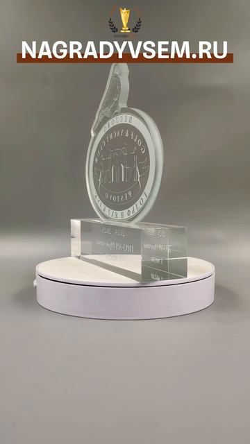 Награда из стекла по индивидуальной форме клиента. арт. NV00002