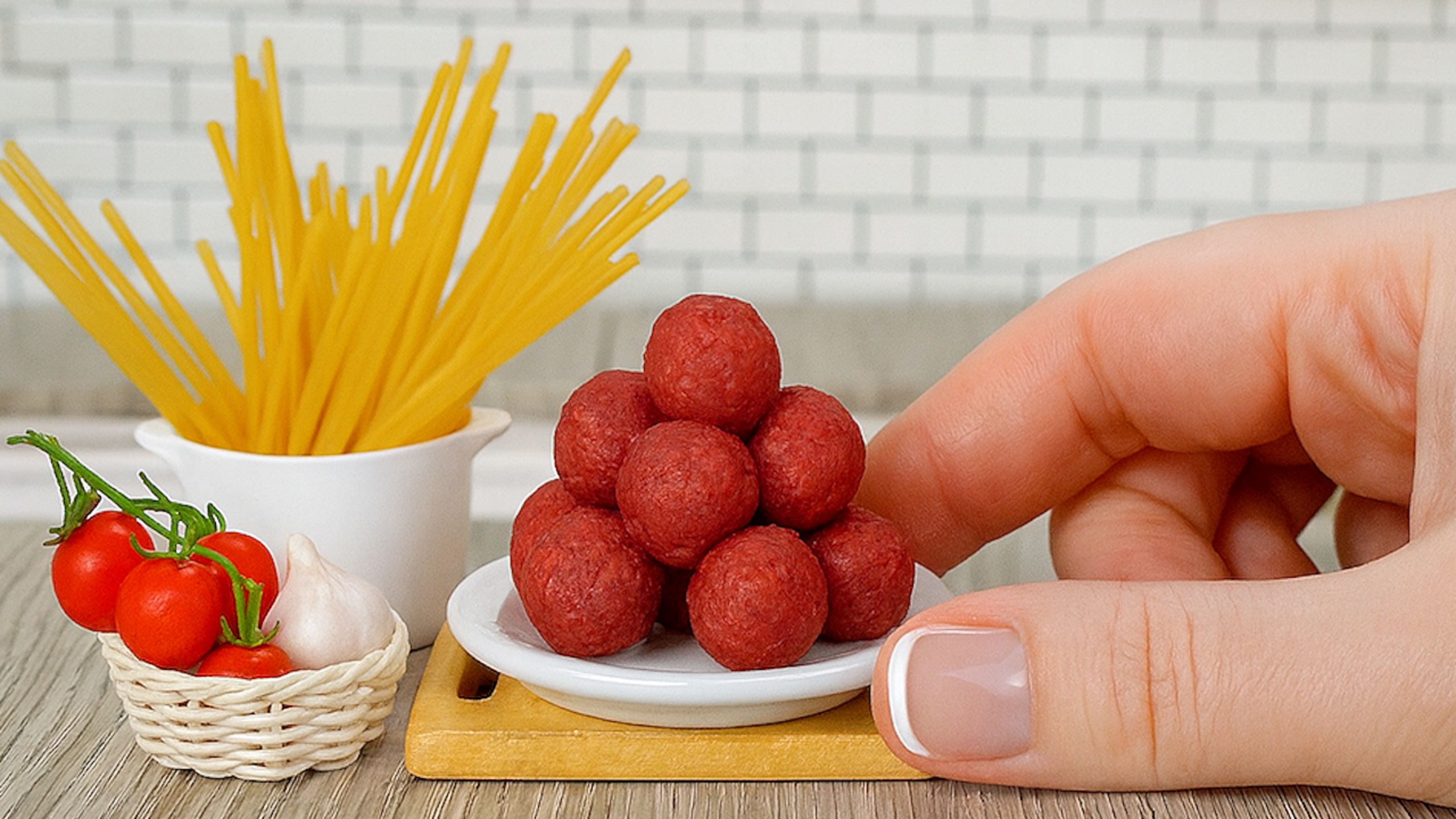 Очень Вкусные Миниатюрные Фрикадельки в Томатном Соусе 🍅🥩 Как Готовить Мини Еду? 🤗 Мини Кухня