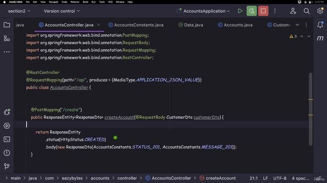 14. CREATE API inside accounts microservice - Part 1