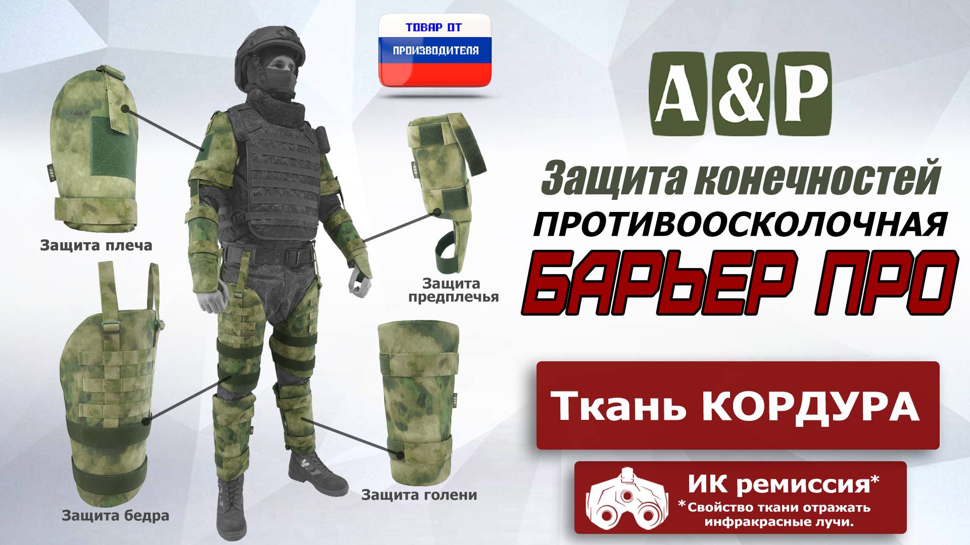 Комплект противоосколочной защиты "Барьер ПРО". Цвет: A-TACS FG. Промо-ролик.