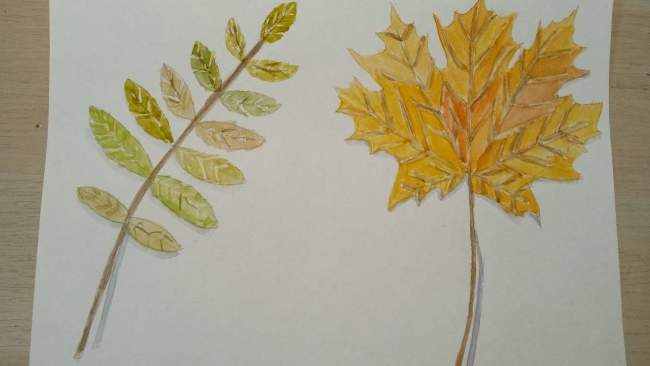 Урок 26. Как нарисовать осенние листья акварелью.