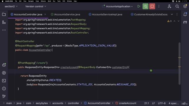 15. CREATE API inside accounts microservice - Part 2