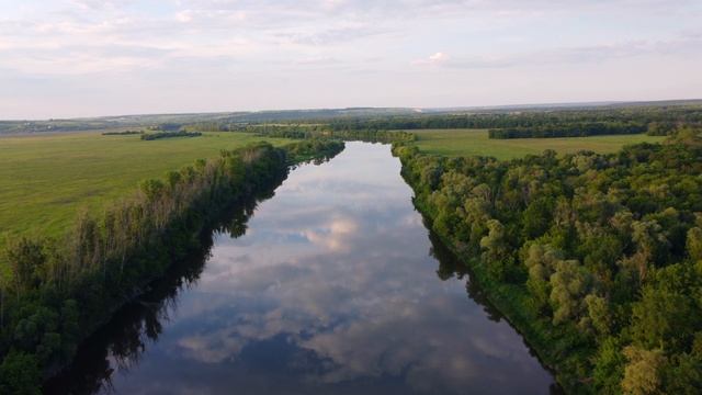 Полет над рекой Дон в Воронежской области