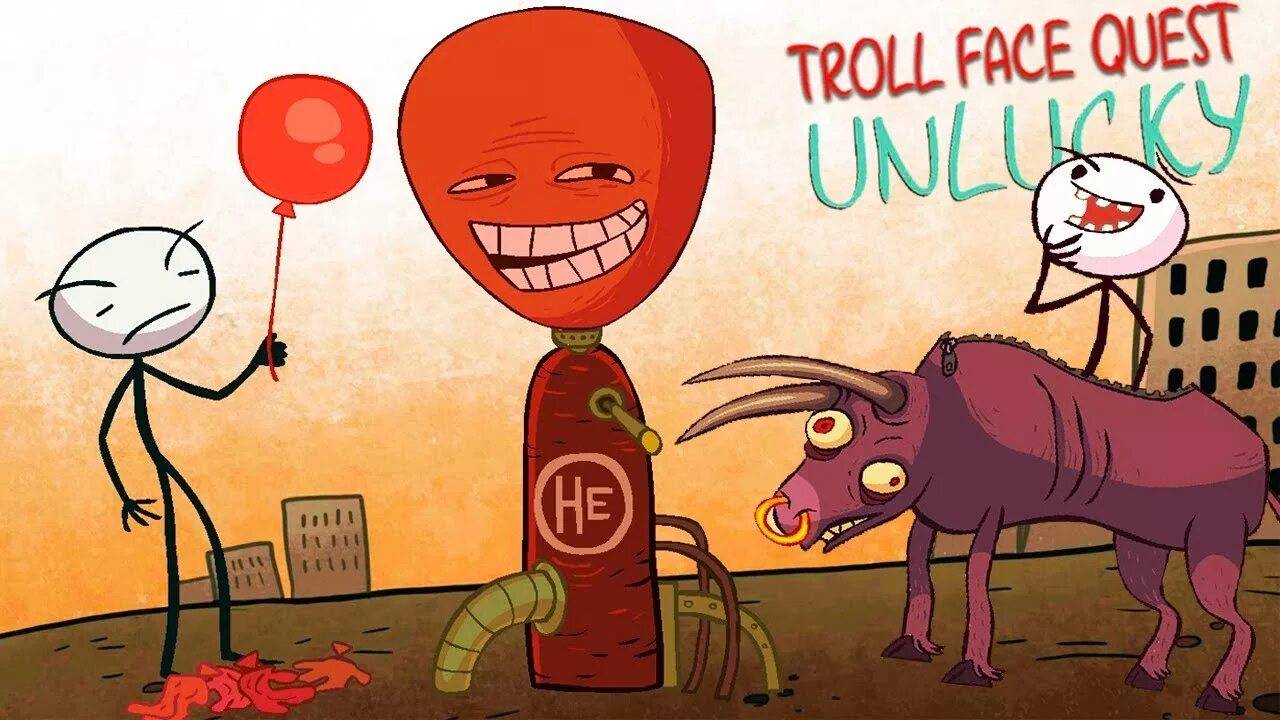 ТРОЛЛИМ НЕУДАЧИ! Веселая игра Troll Face Quest Unlucky от Димы.