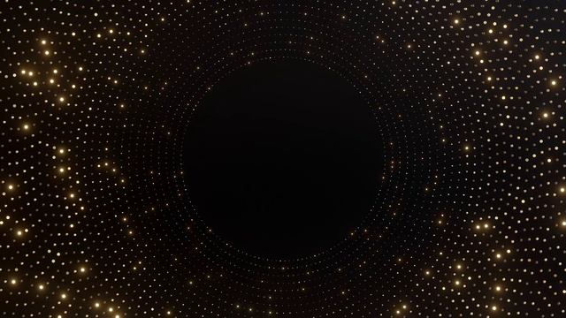 Зацикленный футаж:  Светящиеся круги из точек вращаются Glitter glow luxury