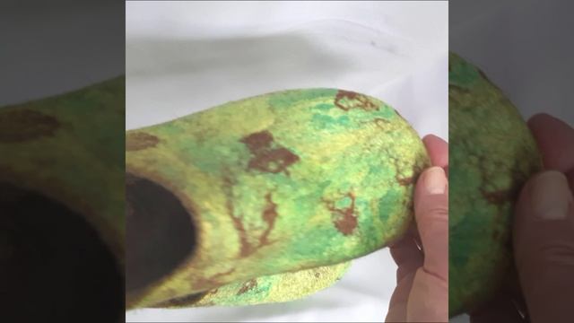 Валяные тапочки ручной работы, модель  Желто-зеленый мрамор