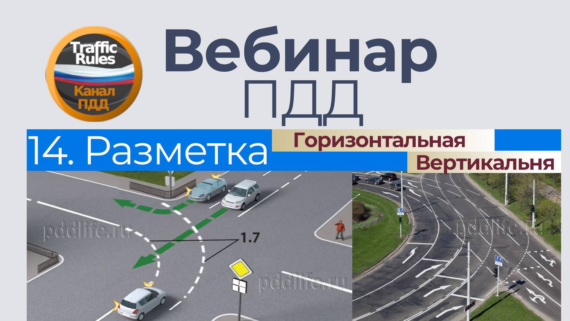 Полный курс пдд 2025 Вебинар 14 - Разметка: Горизонтальная + Вертикальная
