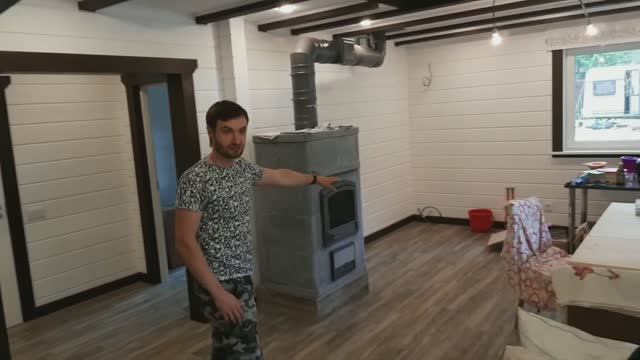 Дом с сауной, 2 часть. Интерьер дома из клееного бруса в Клинском районе по проекту ДКБ Клин